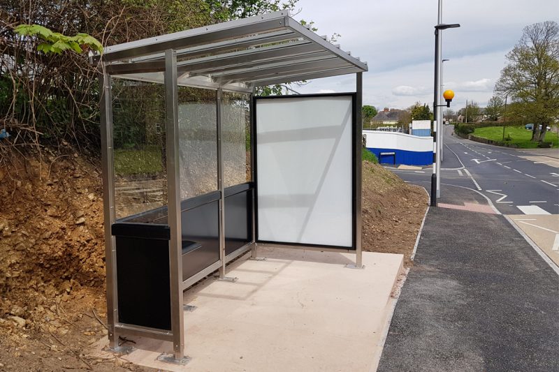 Glass Flat Roof Bus Shelter – 3D-Smith