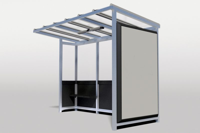 Glass Flat Roof Bus Shelter – 3D-Smith